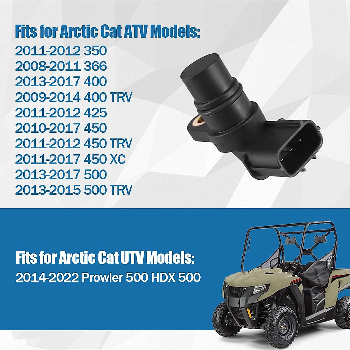 Speed Sensor Fits for Arctic Cat 2014-2022 Prowler 500 2008-2012 ATV Prowler 350 366 400 425 450 500 UTV Replaces 3313-172