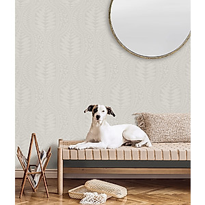 Scott Living Grey Foliate Peel & Stick Wallpaper
