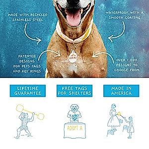 Dog Tag Art Canine America Shield Personalized Pet ID Tag for Dogs, Silent Customized Dog Tag (Small)