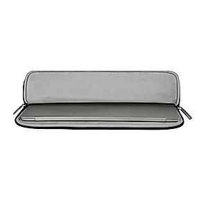 RAINYEAR 11 Inch Laptop Sleeve Soft PU Leather Case Protective Water Resistant Zipper Cover Padded Carrying Bag Compatible with 11.6 MacBook Air Surface for 11" Chromebook Notebook Computer(Black)