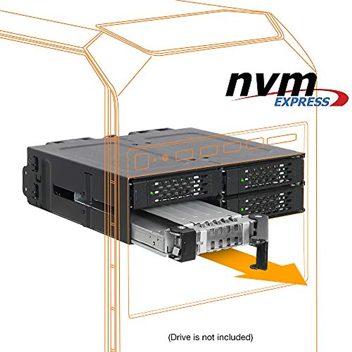 ICY DOCK 4 Bay 2.5 NVMe U.2/U.3 SSD PCIe 4.0 Rugged Mobile Rack Enclosure for 5.25" Bay (4 x Mini-SAS HD) | ToughArmor MB699VP-B