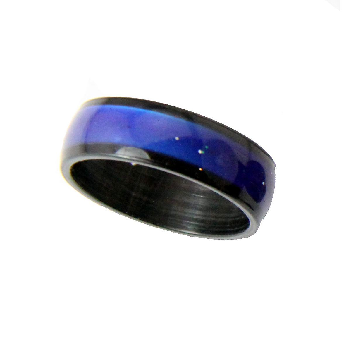 The Quiet Witness S14 Black Stainless Steel 8mm Wide Mood Ring Endless Band Color Changing 1970's Excellent Quality (10)
