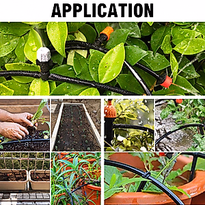 MultiOutools Distribution Tubing 3/8 inch Drip Irrigation Tubing Hose, 50FT Heavy Duty Drip Irrigation Kit for Lawn Garden Watering (3/8” tubing 50FT, Black)