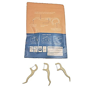 100 Mint Flavored Floss Picks | BPA Free, Eco-Friendly for Adults and Kids | Very Durable Sustainable Straw Wheat (100 Count, Mint)