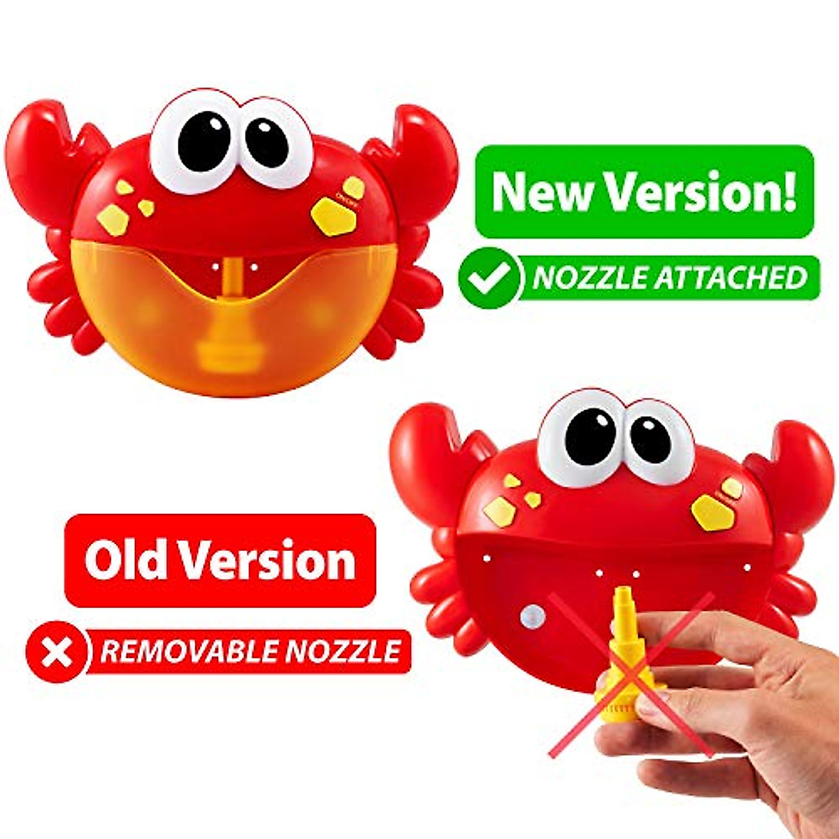 Chuchik Crab Bubble Bath Maker for The Bathtub. Blows Bubbles and Plays 24 Children’s Songs – Baby, Toddler Kids Bath Toys Makes Great Gifts for Toddlers – Sing-Along Bath Bubble Machine (Light-Red)