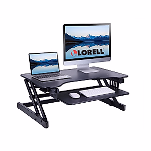 Lorell Sit-to-Stand monitor riser, black