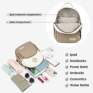 LOVEVOOK Mini Backpack Purse for Women, Small Fashion Backpack, Lightweight Cute Daypack for Travel Dating Khaki-Cream
