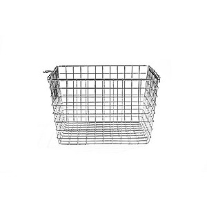 Takyl Home Medium Vintage Kitchen Pantry Basket with Customizable Label Plate for Shelves, Pantry, Closet and Food Storage, Large, Chrome