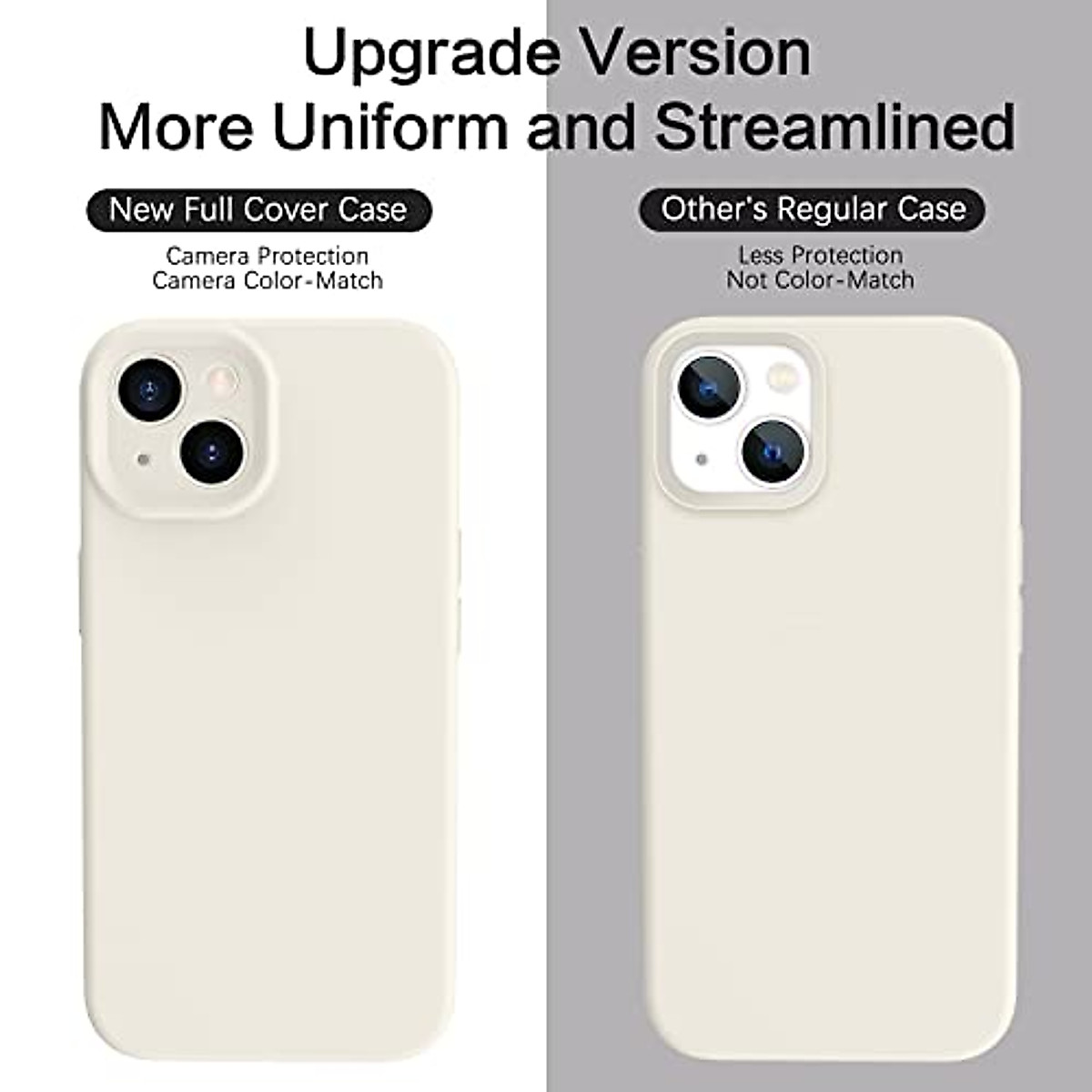 BENTOBEN for iPhone 13 Case, Phone Case iPhone 13, Soft Silicone Gel Rubber Bumper Microfiber Lining Hard Back Shockproof Protective Phone Cover for iPhone 13 6.1", Antique White