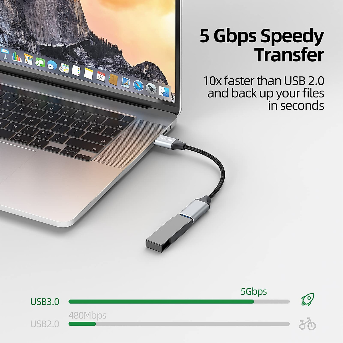 CLAVOOP Short USB Extension Cable 6 inch, USB Extender Braided USB A Male to Female USB 3.0 Extension Cable Compatible with USB Flash Drive, Printer, Camera, Mouse, Keyboard, Headset, Phone