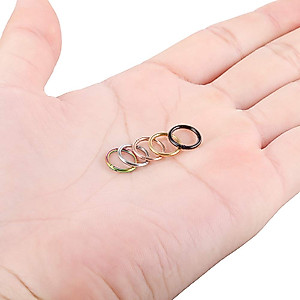 Xpircn 5PCS 16G Stainless Steel Nose Rings Hoop Hinged Segment Septum Clicker Daith Tragus Helix Cartilage Earrings Piercing for Women Men (Mixed Color, 16g 8mm, 5PCS)