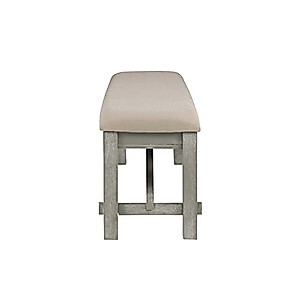 Powell Turino Dining Bench, White, 60" x 15-3/4" x 19-7/8"