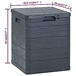 INLIFE Garden Storage Deck Box,Plastic Lockable Garden Container Cabinet Toolbox for Patio, Lawn, Poolside, Backyard Outdoor Anthracite 16.7"x17.3"x19.7"(WxDxH)(23.8 Gal)