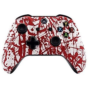 MODDEDZONE Custom MODDED Wireless Controller for Xbox One S/X and PC - With Unique Smart Mods - Best For First Person Shooter Games - Handcrafted by Experts in USA with Unique Design - Blood Splatter