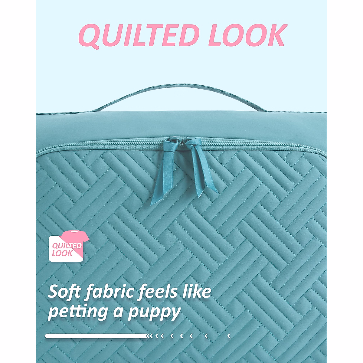 BAGSMART Soft Packing Cubes for Suitcases, Quilted 6 Set Packing Cubes for Travel Accessory, Suitcases Organizer Bags Set, Travel Essentials(1 L+3 M+1 S+1 Shoe Bag)