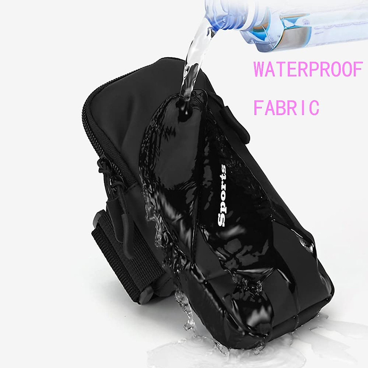 MCZTO Phone Armband Sleeve for Running Phone Arm Bands with Workout - Fits Phone and Android - Phone Use for Running, Workout Walking Gym, Hiking, Biking (Black)