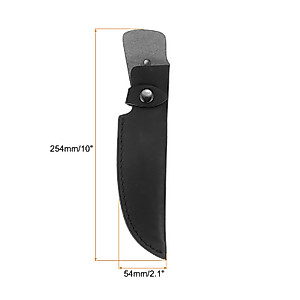 HARFINGTON Fixed Blade Knife Sheath 10" x 2.1" Belt Loop Design Straight Knife Holder Case with Copper Snap Closure for Outdoor Leisure Kitchen, Black