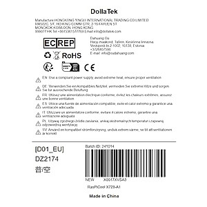 DollaTek X728-A1 Raspberry Pi Cooling Fan for Raspberry Pi 1 Model B+/ 2 Model B / 3 Model B / 3 Model B+ / 3 Model A+ / 4 Model B