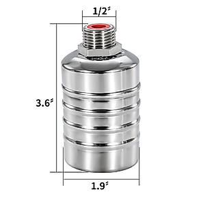 1/2 Inch Water Float Valve 304 Stainless Steel Automatic Water Level Control Valve No Need Electricity Water Level Controller Valve Auto Fill Shut Off Mini Float Valve for Water Tank,Pool,Pond,Tower