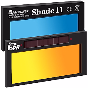 Gold Shade 11 2x4 1/4 Auto Darkening Welding Lens, Cool Blue Puddle Technology 2x4 Welding Lens, Welding Lens Auto Darkening Replacement for a Sugar Scoop Welding Hood or Pancake Welding Hood