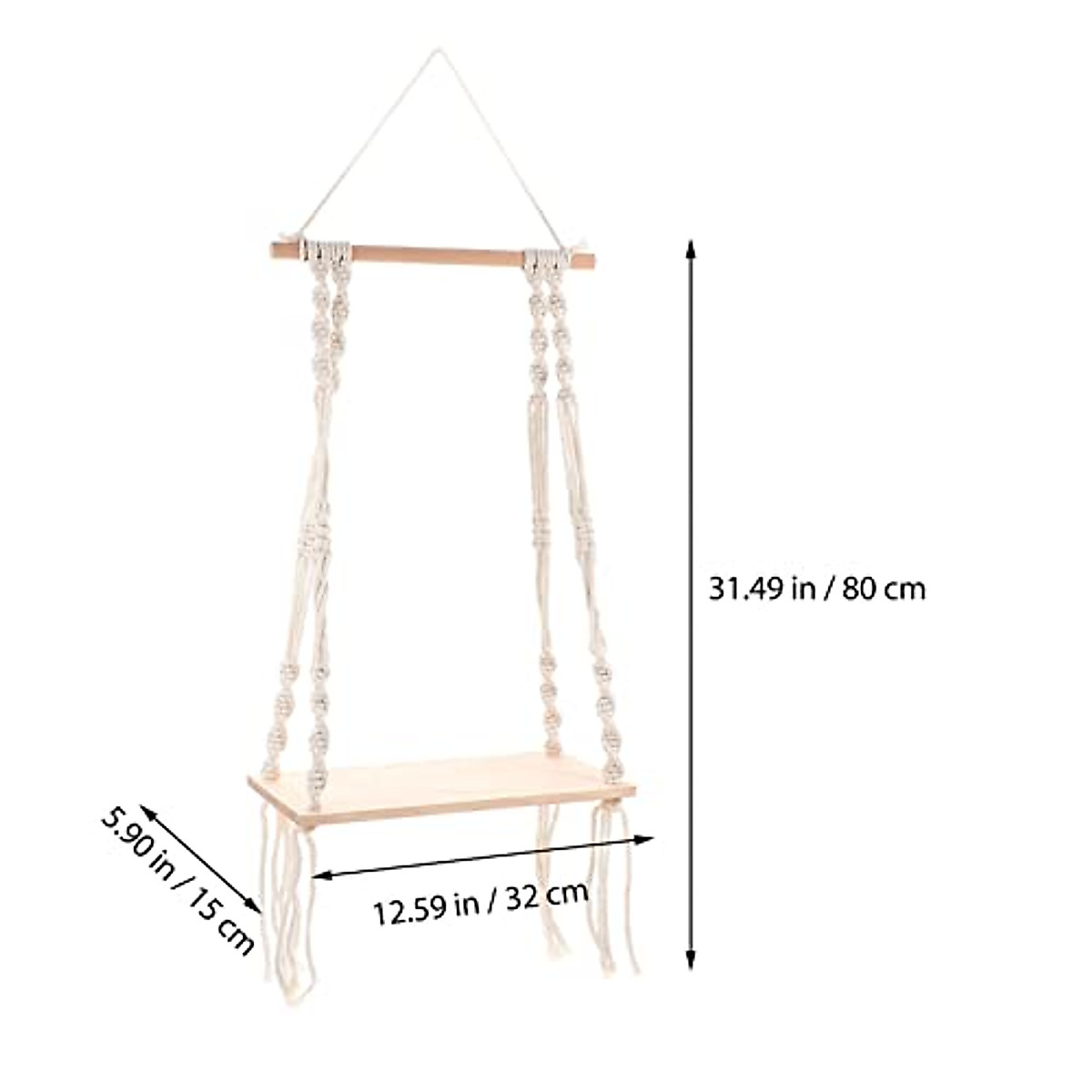 Garneck Home Decor Wall Mounted Shelves Macrame Wall Hanging Shelf Handmade Macrame Shelf Woven Hanger for Plants and Decor Hanging Bohemian Shelf Plants Decor Decoraciones para Salas De Casa