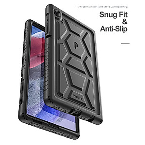 Poetic Turtleskin Heavy Duty Case Designed for Galaxy Tab A7 Lite 8.7 Inch (SM-T220/T225/T227), Rugged Shockproof Drop Protection Kids Friendly Protective Silicone Cover Case, Black