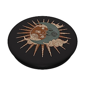Sun and Moon Illustation Astrology PopSockets Standard PopGrip