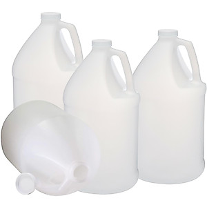 Rani Containers | 1 Gallon HDPE Plastic Jug with Reshipper Box & Child-Resistant Caps | Home & Commercial Use, Containers for Water, Sauces, Food, Soaps, Detergents, Liquids | Made in USA - Pack of 4