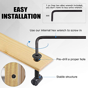 Glarks 141Pcs M6x15/ 20/25/ 30/35/ 40/45/ 50/55/ 60/65/ 70/75/ 80mm Baby Bed Crib Screws Hardware Replacement Kit, Black Hex Socket Cap Bolts Screws and Nuts Assortment Kit with a Allen Wrench