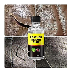 Invisible Leather Repair Glue XUNMEI Advanced Leather Repair Gel Flexible Liquid Invisible Stitch for Any Colored Couches Car Seats Shoes Handbags (White, 50ml)