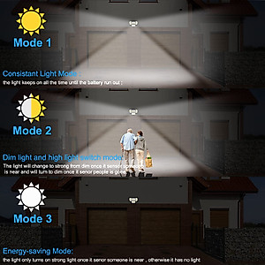 2 Pack Solar Outdoor Lights,4 Heads 268 LED 3000LM Solar Motion Sensor Lights, IP65 Waterproof Wireless Solar Security Lights, LED Flood Lights for Garage Yard Pathway