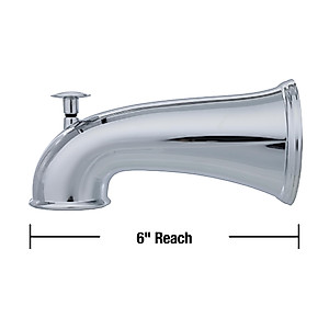 Danco Decorative Bathtub Faucet Spout Length | Chrome Finish (10315), 6 Inches/Pull Up Diverter