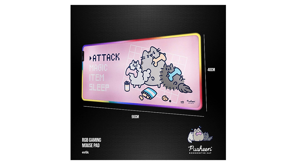 Official Pusheen XXL RGB Gaming Mouse Mat | LED Pad