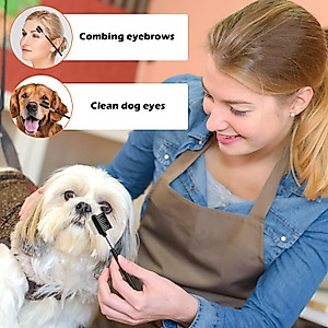 Gjinxi 3 PCs Dog Eye Comb Tear Stain Remover, Double Sided Pet Grooming Facial Comb, Soft and Bristles Flea Tick Removal Brush, Multipurpose Tool Small Cat Puppy Removing Crust Mucus and Flea