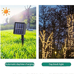 Gavenia Decorative Solar Lights Outdoor,72FT 200 LED 8 Modes Fall Lights Christmas Lights Waterproof Solar Garden Lights Fairy Lights for Home Patio Party Wedding Decor,Warm White