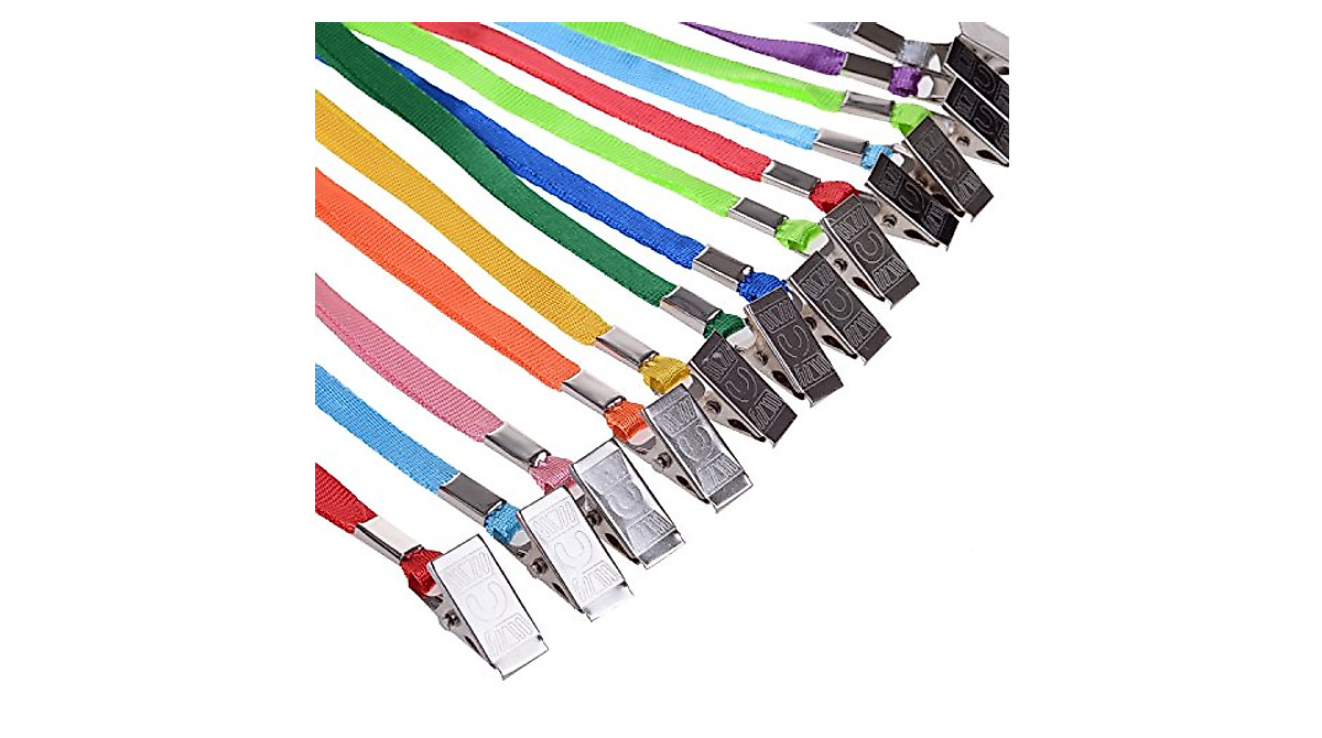 Colorful Nylon Lanyards with Clip - 30 Pack