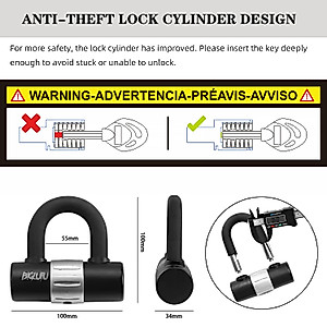 Motorcycle Chain Locks, BIGLUFU 3.3ft/100cm Heavy Duty Long Security Chain, Cut Proof 0.39 inch/10mm Thick Square Chains with 0.63inch/16mm U Lock, Bike Chain Locks for Motorbike, Scooter, Moped
