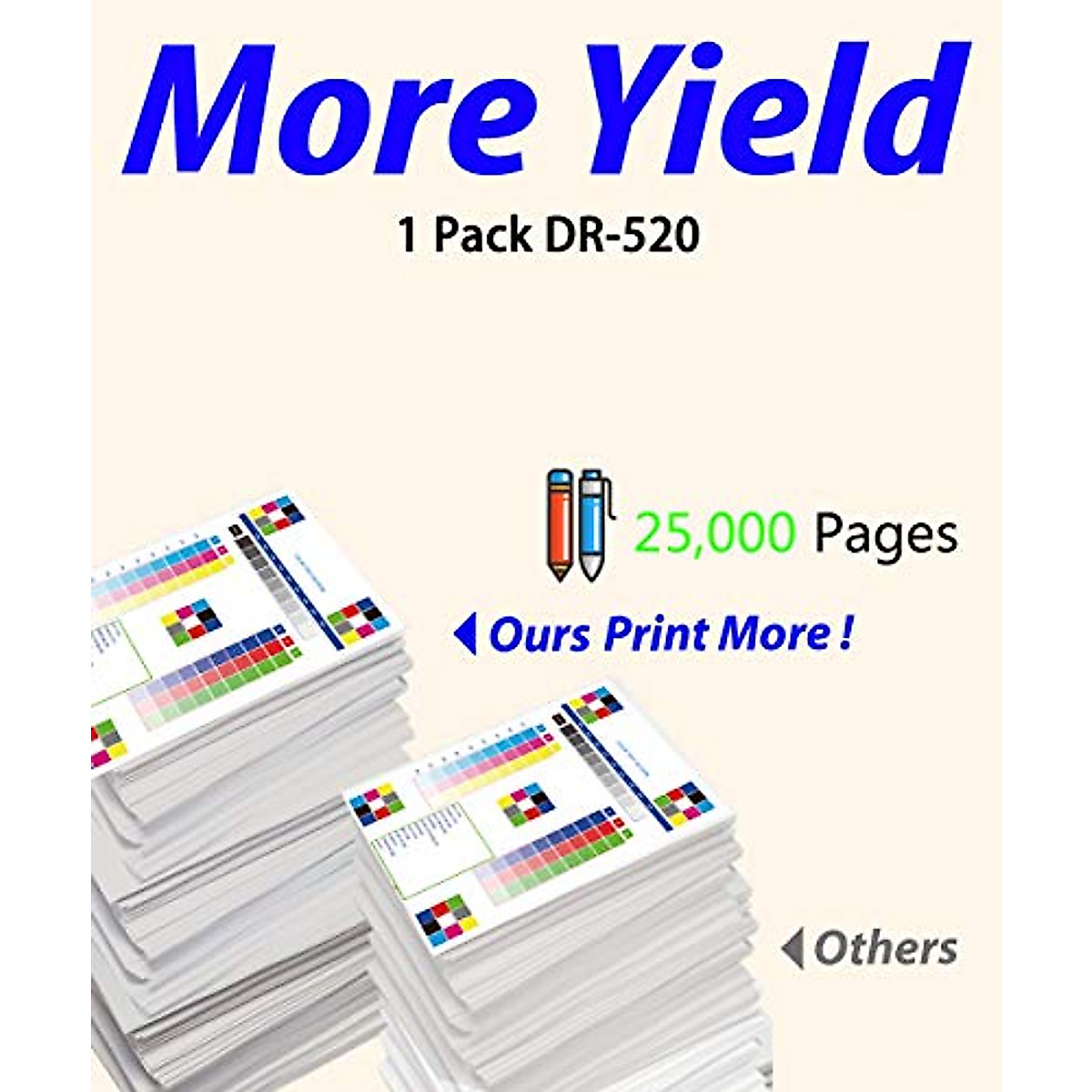 1-Pack ColorPrint Compatible DR520 Drum Unit Replacement for Brother DR-520 Imaging DR 520 fit for TN550 TN580 Toner HL-5250DN HL 5340D 5250DN 5370DW MFC-8890DW MFC 8860DN 8480DN 8680DN 8890DW Printer