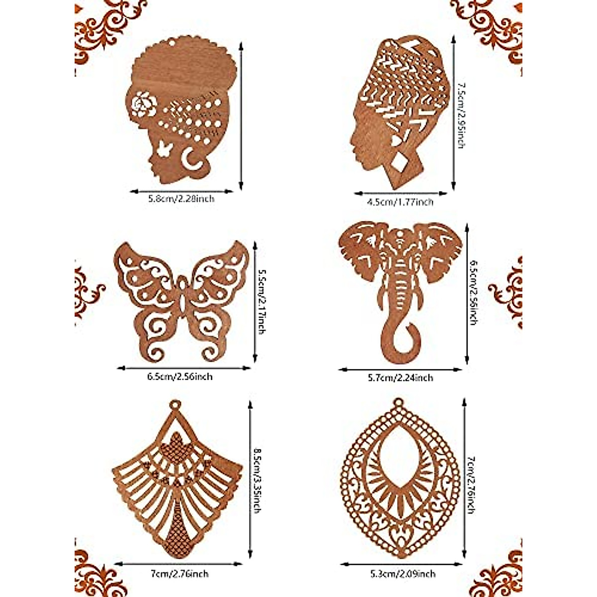 12 Pairs African Wooden Earrings for Women Bohemian Wood Earrings Bulk Ethnic Dangle Drop Earrings Boho African Earrings(Stylish Style)