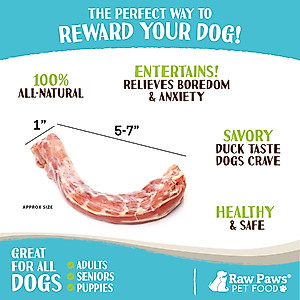 Raw Paws Frozen Raw Duck Necks for Dogs, 20 lb - Made in USA - Raw Dog Bones - Fresh Meaty Dog Bones - Frozen Dog Bones - All-Natural Raw Meaty Bones for Dogs - Healthy Edibles Dog Bones