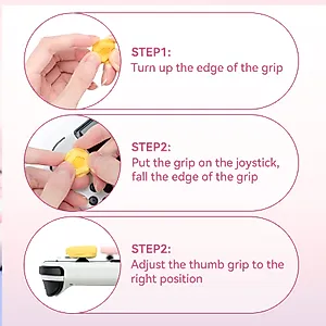 GeekShare Cute Silicone Joycon Thumb Grip Caps, Joystick Cover Compatible with Nintendo Switch/OLED/Switch Lite,4PCS - Cream Heart