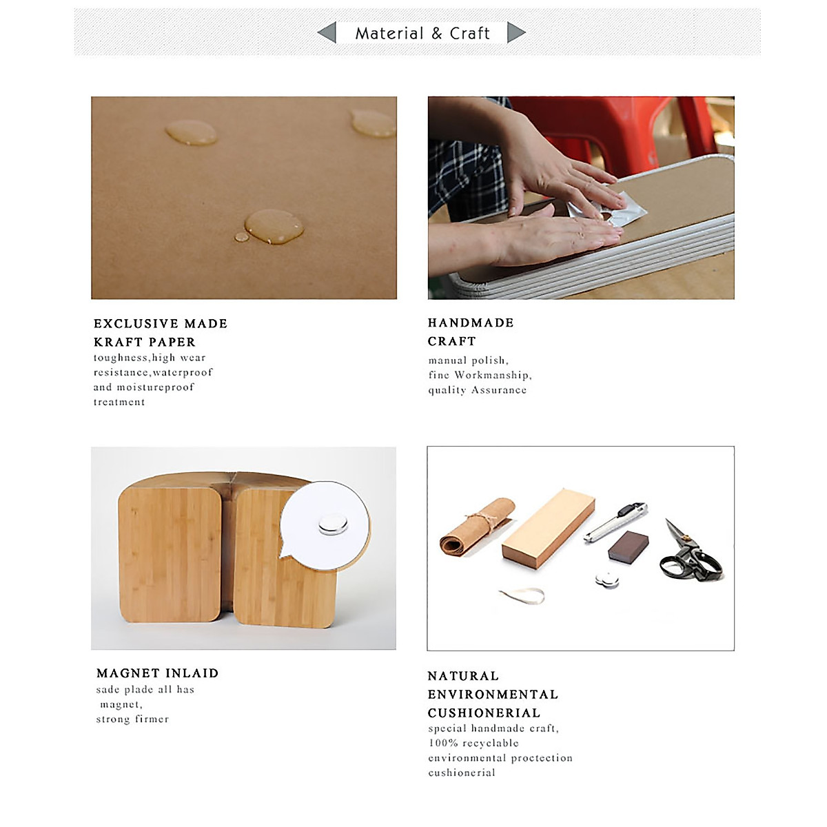 AlienTech Home Furniture Softeating Modern Design Accordin Folding Paper Stool Sofa Chair Kraft Paper Relaxing Foot Stool-Fashion Paper Design, Ideal for School, Kitchen ,Living & Dining Room