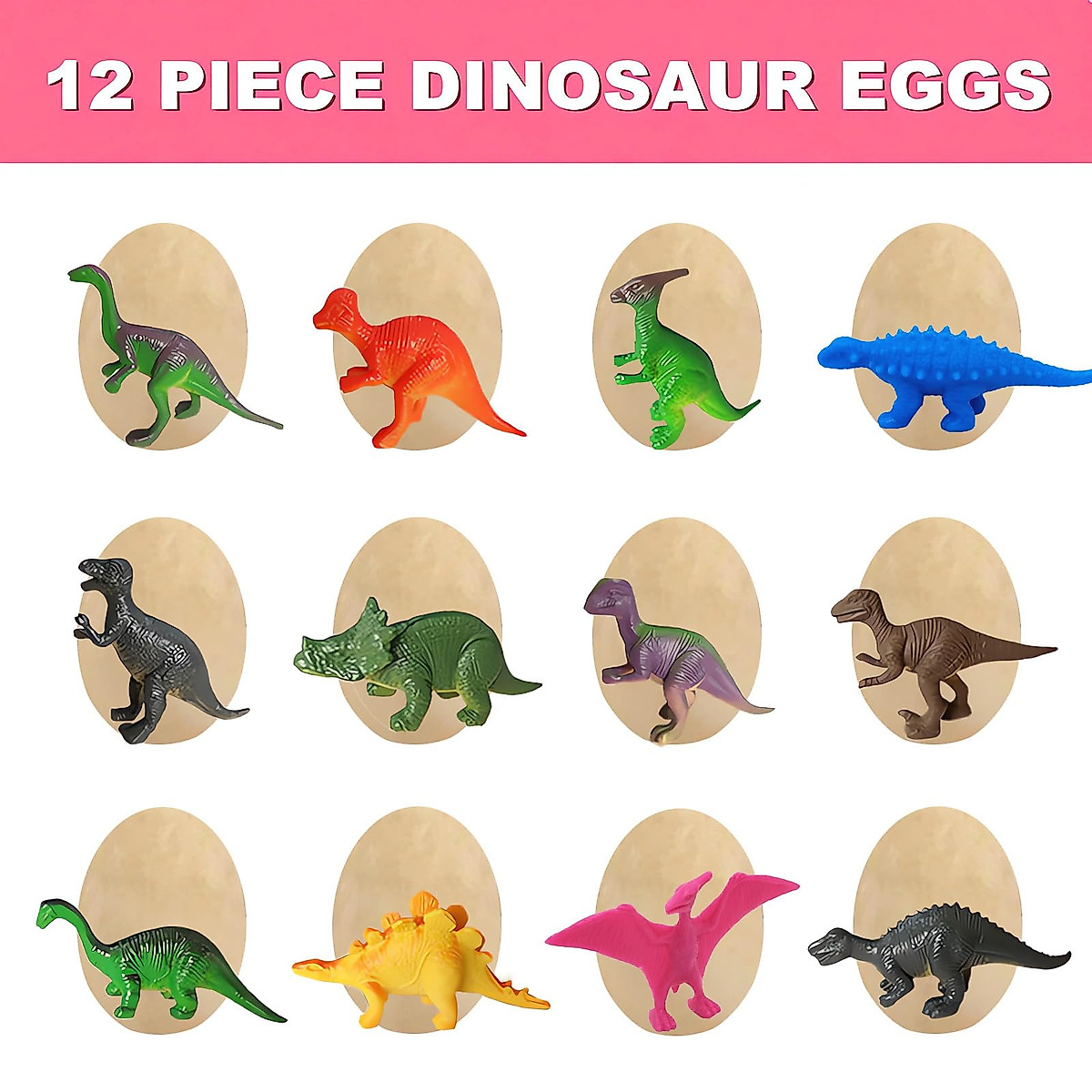 Dino Eggs Dig Kit, 12 Pack Dinosaur Eggs Excavation Science Experiments Kits for Kids 4-12, Easter Basket / Stocking Stuffers, Toys for 3+ 4 5 6 7 8 9 10 Year Old Boys Girl