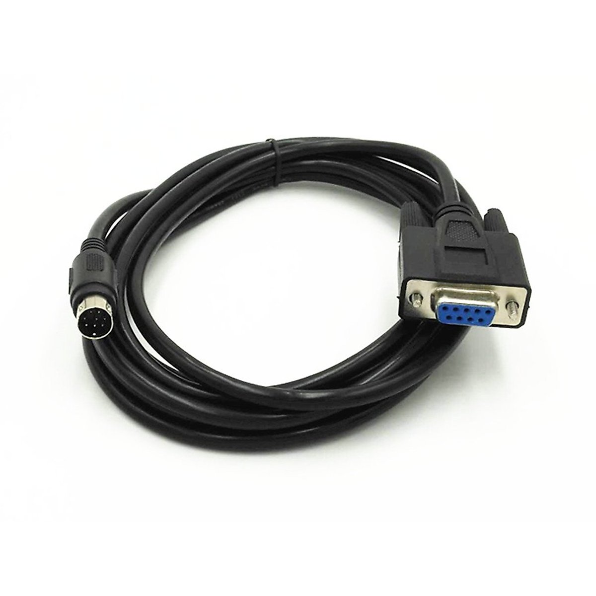 xjs XJSXZC 8P Mini Din Male to Female DB9 RS232 PLC Programming Adapter Cable 10Ft (DB9 RS232)