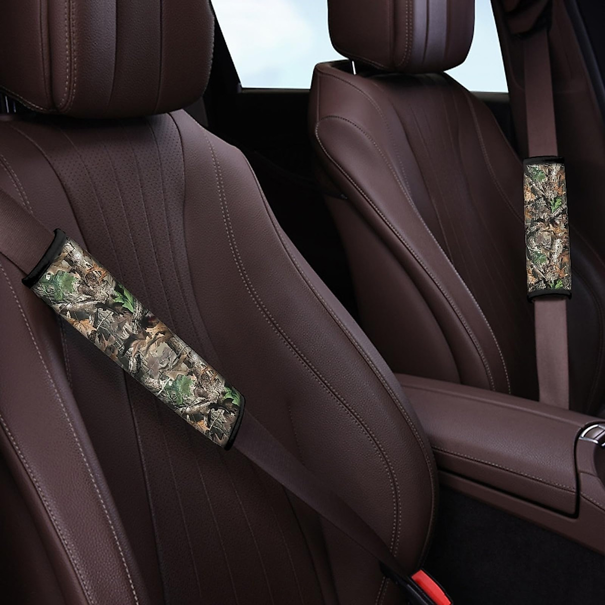 LedBack Fashion Camouflage Print Car Seat Belt Cover,Shoulder Seatbelt Pads,Soft Comfortable Shoulder Strap Pad for Men Women,2 Pack
