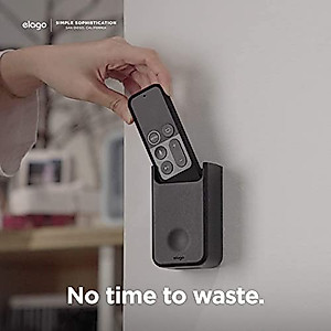 elago Universal Remote Holder Mount Compatible with Apple TV Remote and All Other Remote Controls - Reusable Gel Pad or Screw Mounting Options, Available Wired Charging [ Medium ] [Black]