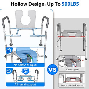 Takuyada Width & Height Adjustable Raised Toilet Seat with Handles for Elderly, Toilet Seat Risers for Seniors, Toilet Riser with Handles, Elevated Toilet Seat with Handles, Handicap Toilet Seat Riser