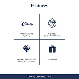 Jewelili Enchanted Disney Fine Jewelry Sterling Silver with Black Rhodium 1/6 Cttw Diamond Maleficent Ring Size 8