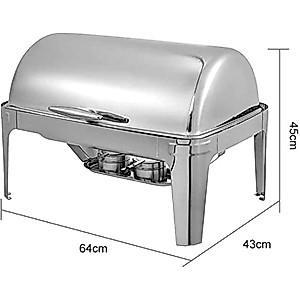 UZOURI Stainless Steel Chafing Dish, Chafing Dish Set Food Warmer Buffet with 2 Chafing Dish Methanol Gel Fuel, for Buffet Catering Kitchen Party