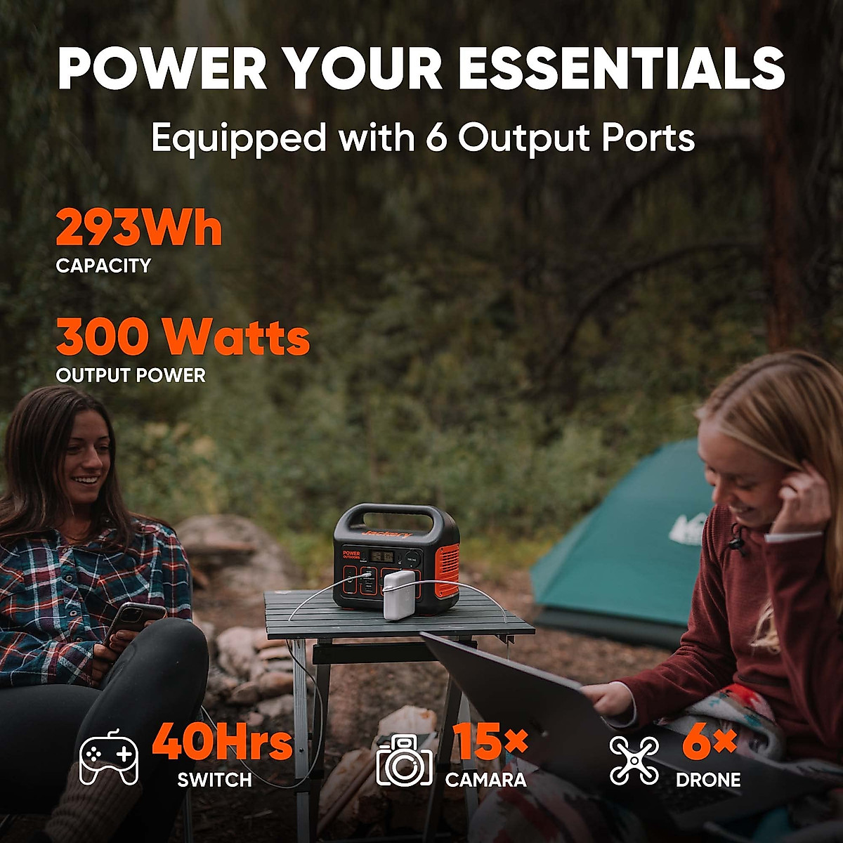 Explore 300 Portable Power Station + 1XSolarSaga 100W： Jackery Portable Solar Generator for Outdoor Adventure Car Camping